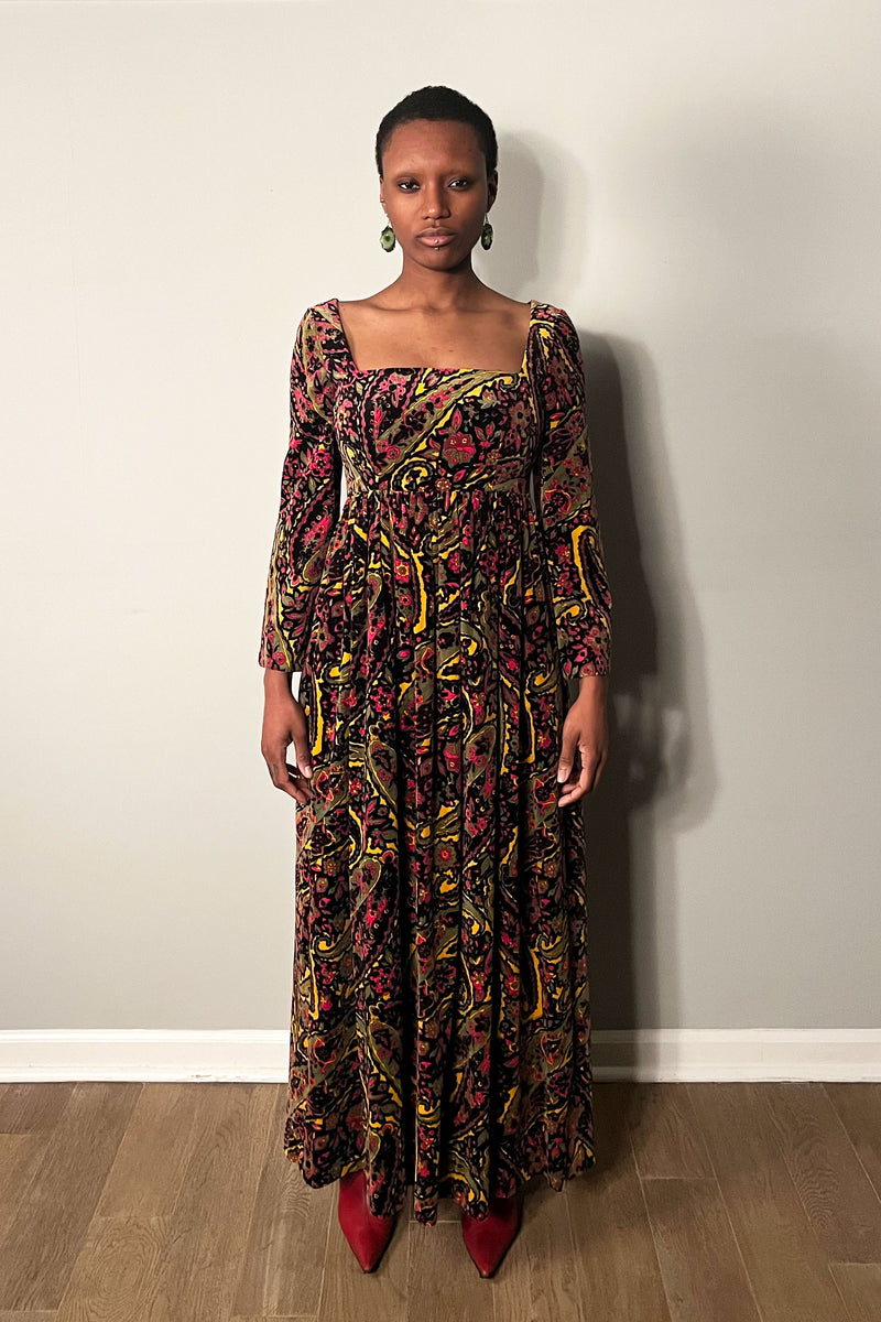 George Halley Paisley Velvet Dress – Moore Vintage Archive