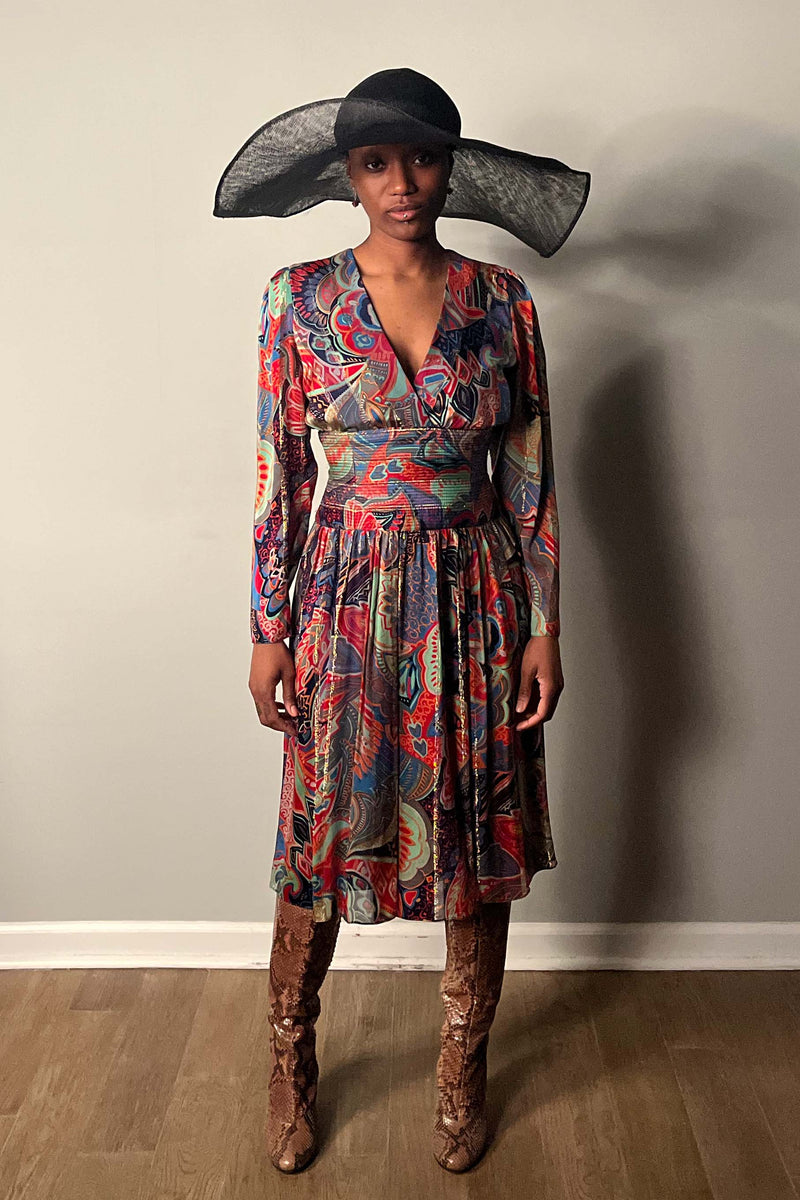 Vintage 1980s Metallic Paisley Dress – Moore Vintage Archive